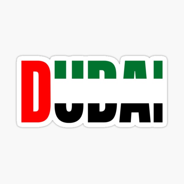 "dubai flag shirt uae souvenirs" Sticker for Sale by mehni | Redbubble
