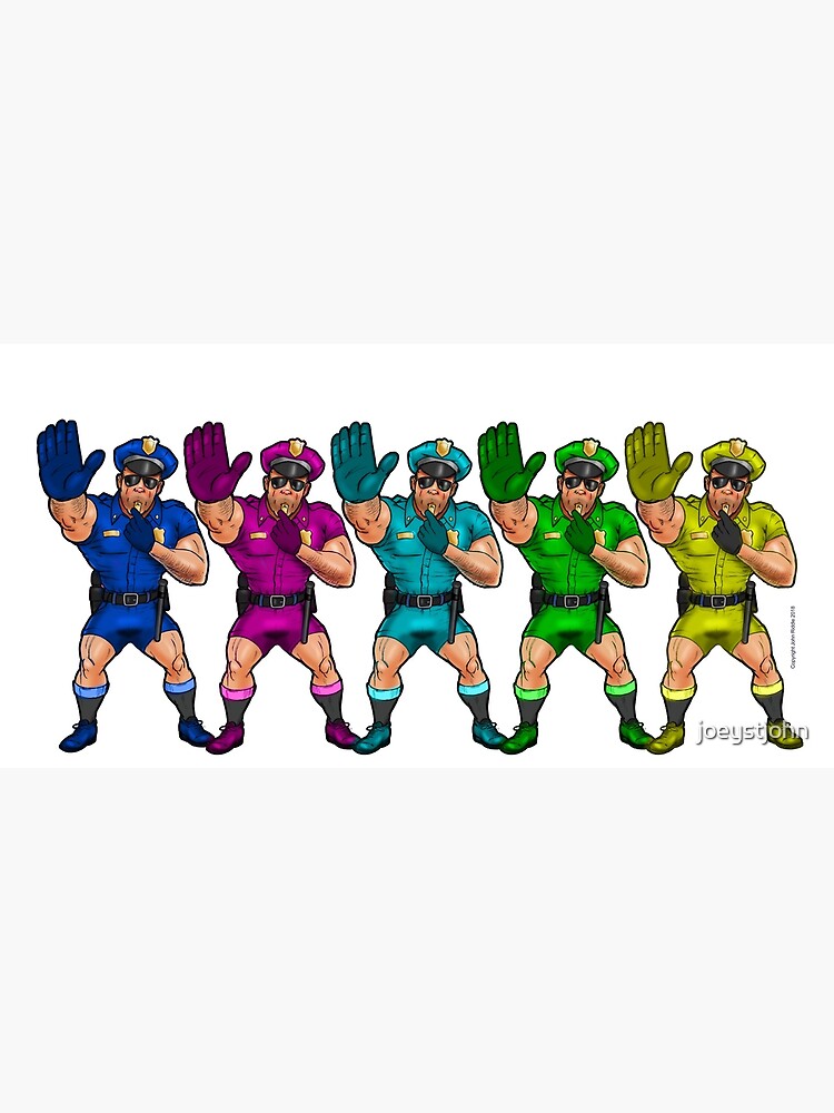 "Rainbow COP A colorful muscular policeman blowing his whistle. Gay ...