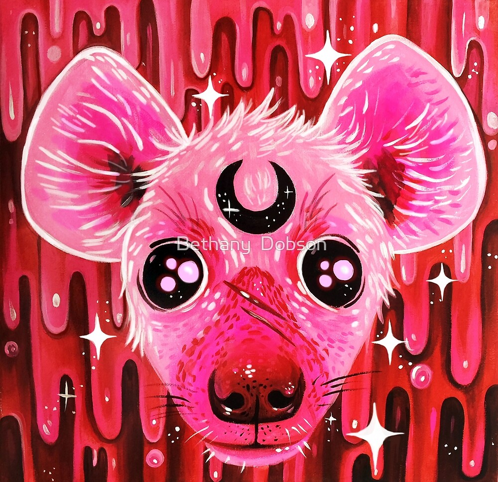 "Pink Hyena" by Bethany Dobson | Redbubble