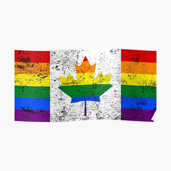 "Canadian LGBTQ Pride Grunge Flag" Poster by popkulturniy | Redbubble