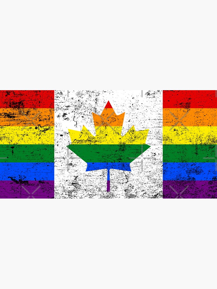 "Canadian LGBTQ Pride Grunge Flag" Sticker for Sale by popkulturniy ...