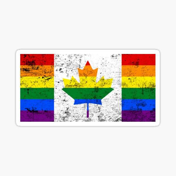 "Canadian LGBTQ Pride Grunge Flag" Sticker for Sale by popkulturniy ...