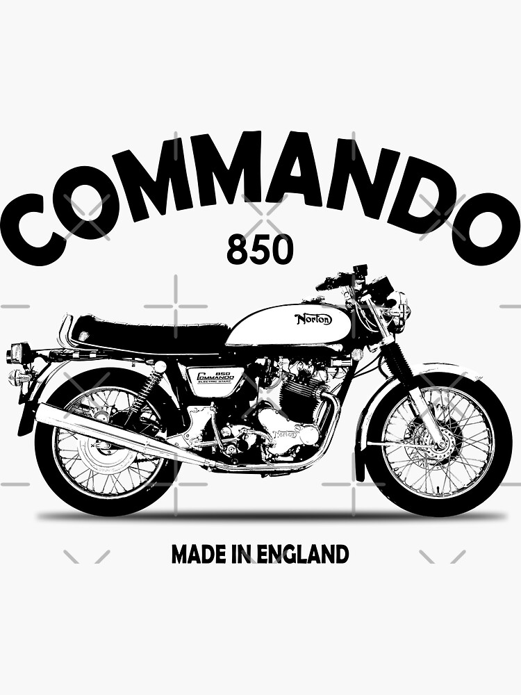 "Commando 850 Made In England" Sticker by rogue-design | Redbubble