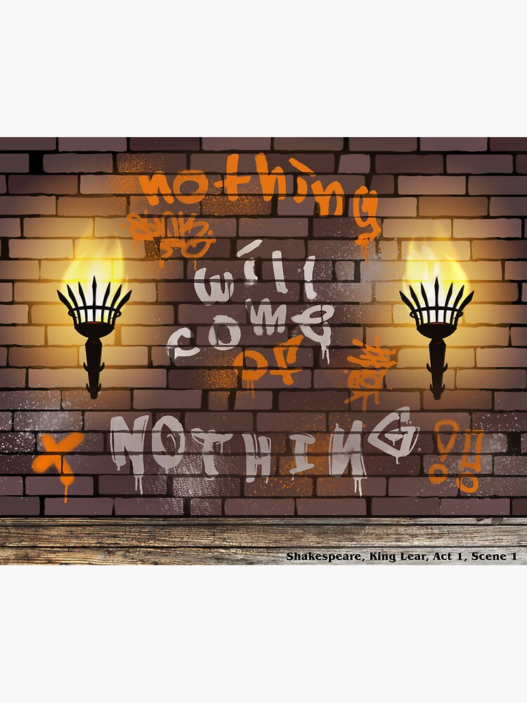 "Shakespeare King Lear - Nothing Will Come of Nothing" Sticker for Sale ...