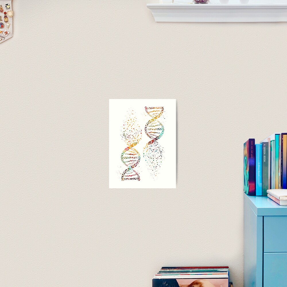 "DNA, Watercolor Art,Dna double helix genetic" Art Print for Sale by ...