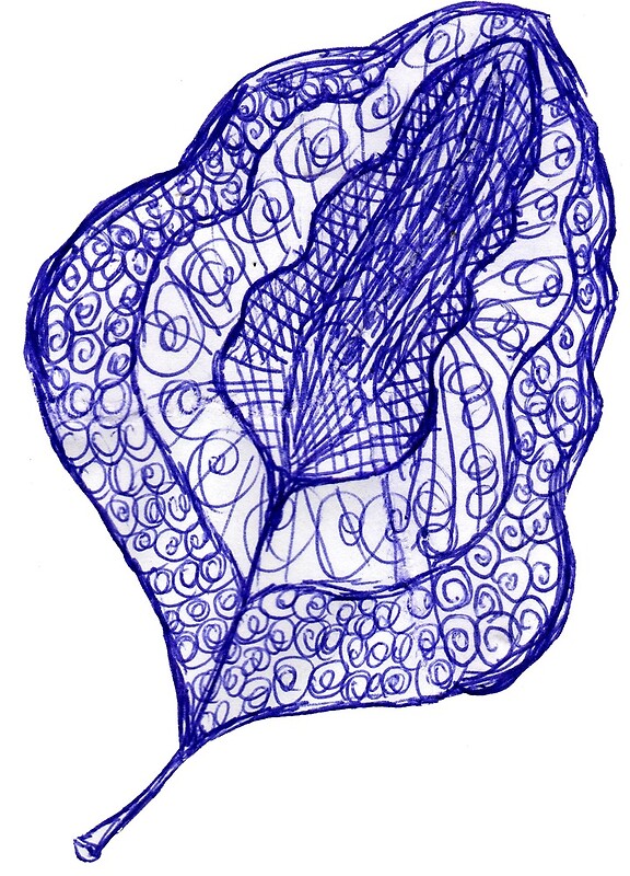 "deco pen and ink leaf doodle" by Dawna Morton | Redbubble