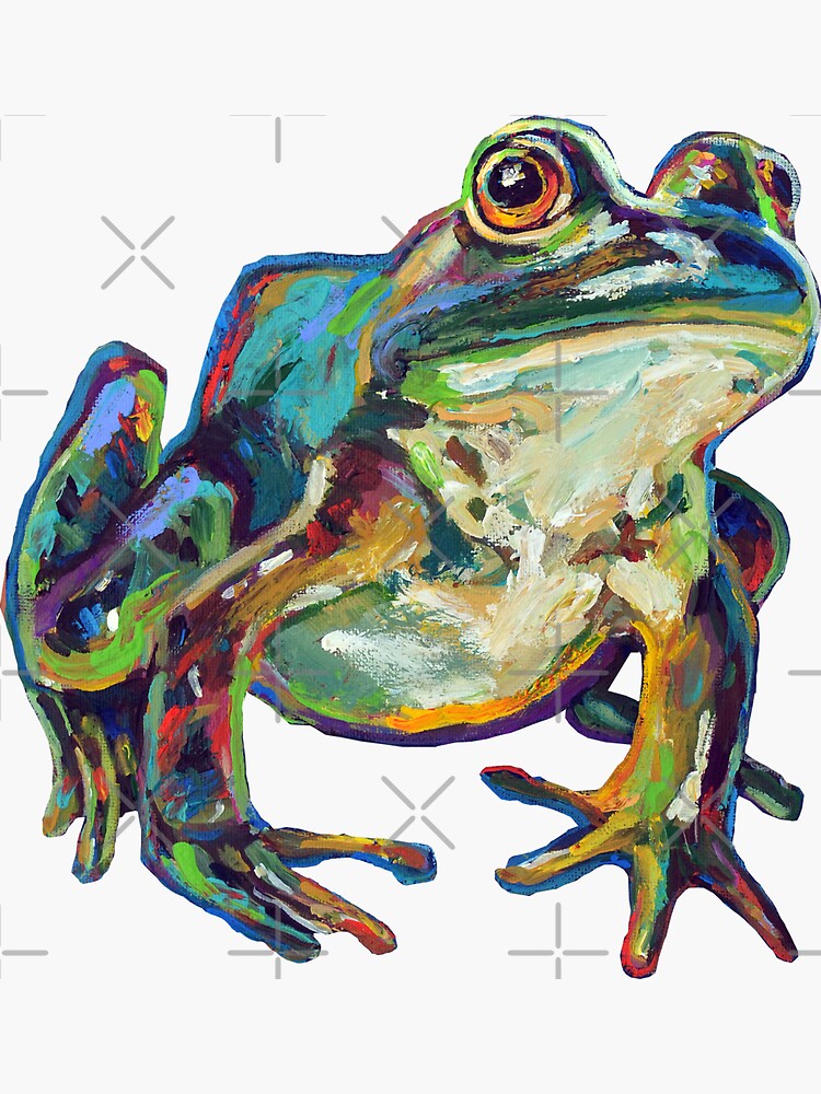 "Vibrant BULLFROG STICKER " Sticker for Sale by RobertPhelpsArt | Redbubble