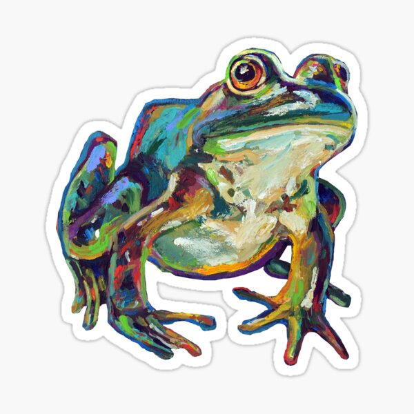 "Vibrant BULLFROG STICKER " Sticker for Sale by RobertPhelpsArt | Redbubble