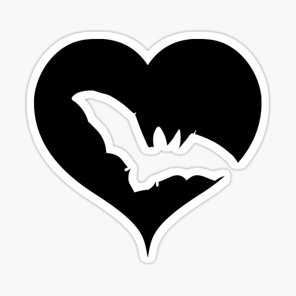 "Heart bat halloween" Sticker by RetroFuchs | Redbubble