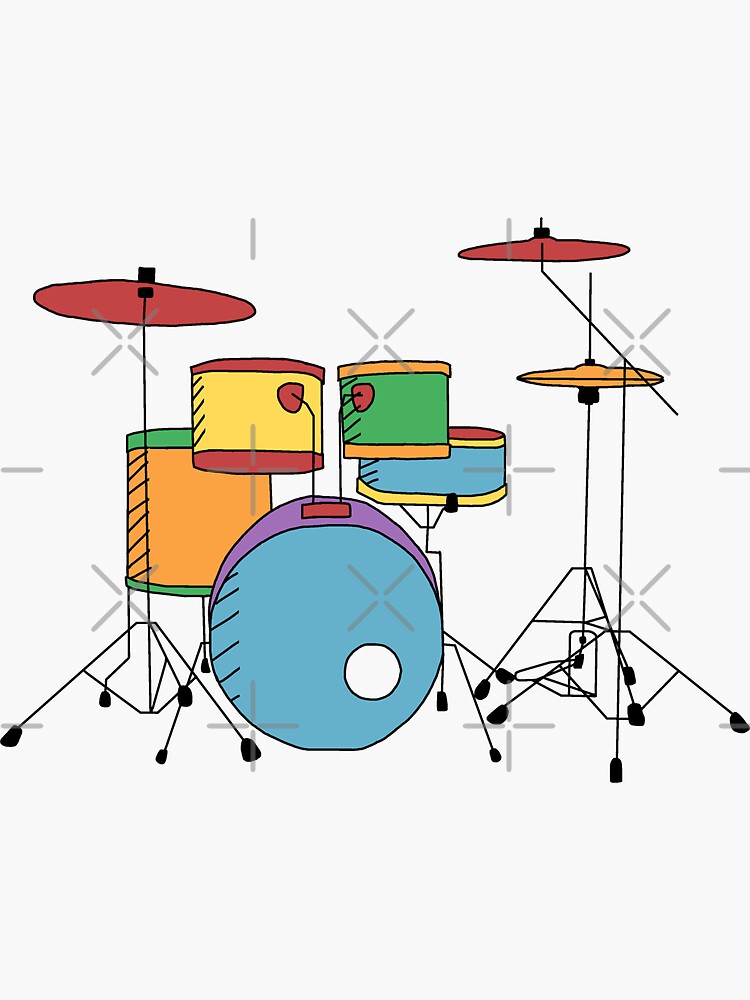 "Pastel Drumset" Sticker for Sale by Rocket-To-Pluto | Redbubble