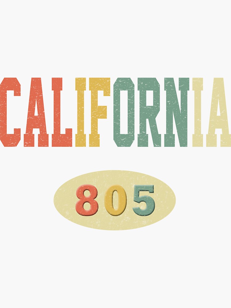 "California 805 Area Code" Sticker for Sale by sillerioustees | Redbubble