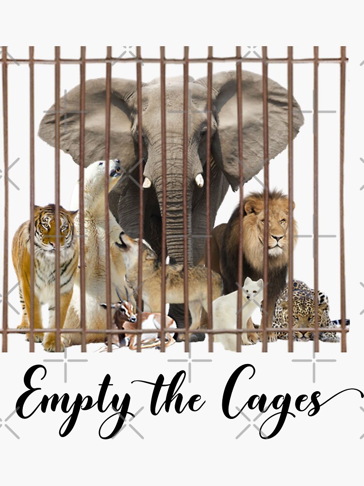 "Empty the Cages Animal Rights " Sticker for Sale by ColorFlowArt ...
