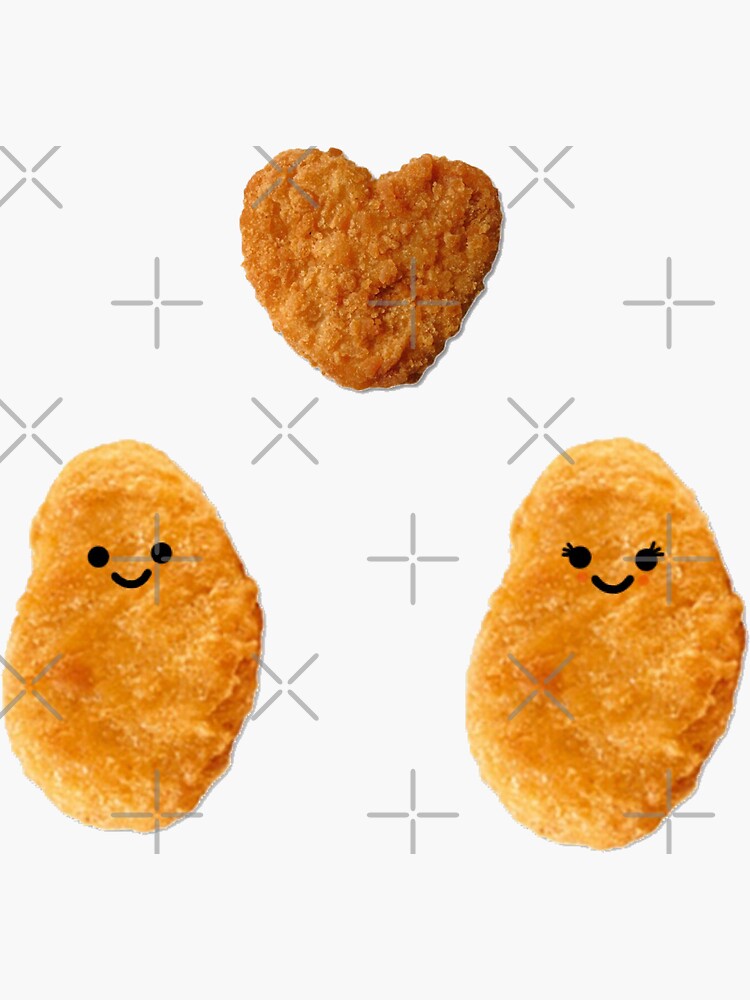 "Couple of Chicken Nuggets with Heart Nugget Sticker Set (with other ...
