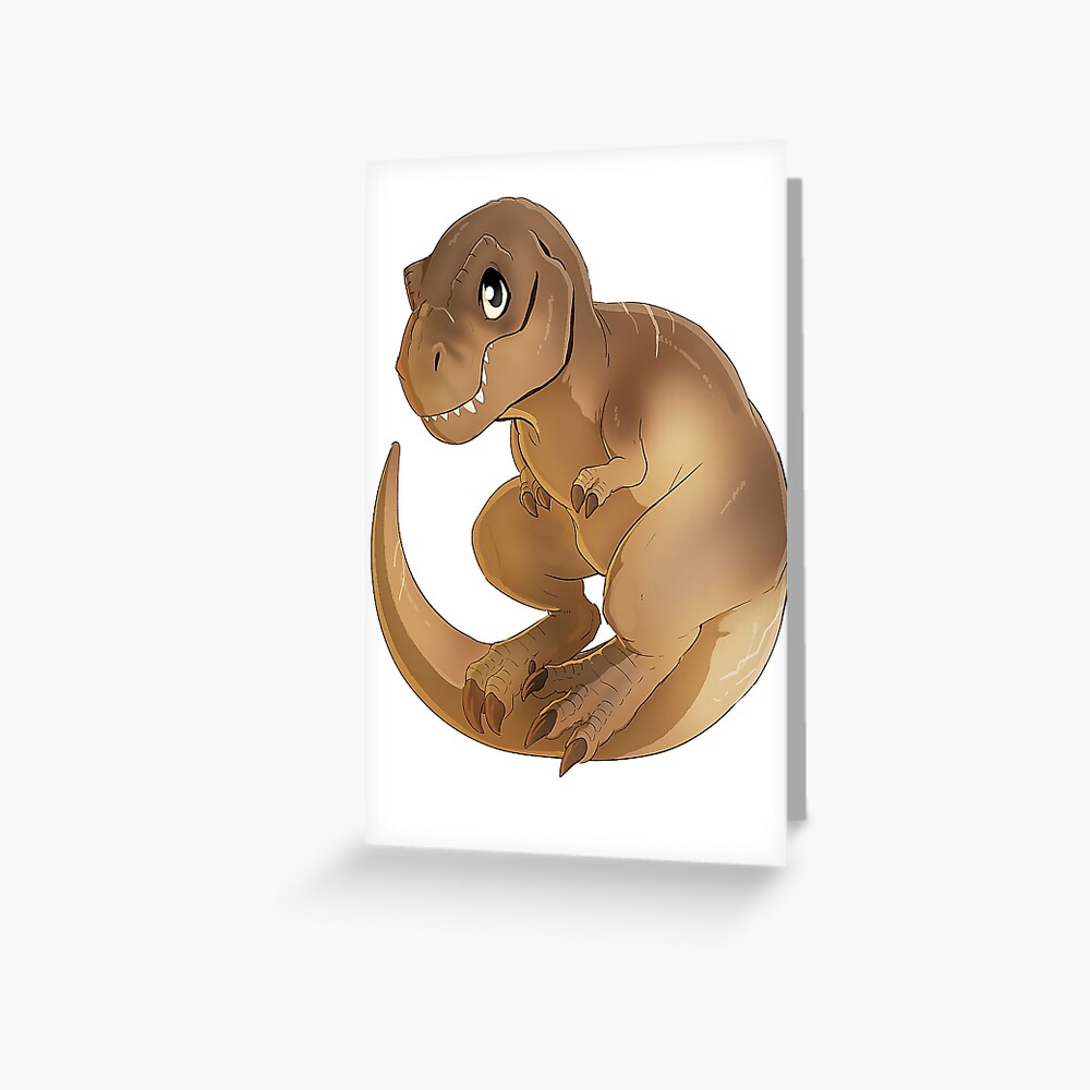 "Tyrannosaurus Rex - Chibi" Greeting Card by Levo | Redbubble