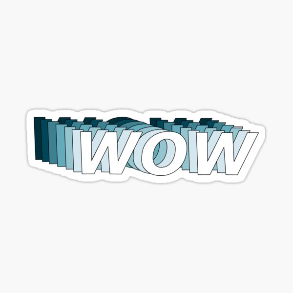 "Wow Sticker" Sticker by lettersbylivi | Redbubble