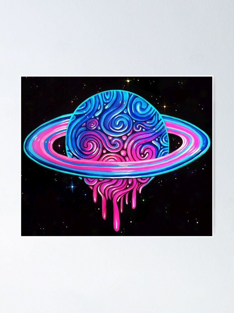 "Drippy Saturn" Poster for Sale by cloudsover31 | Redbubble