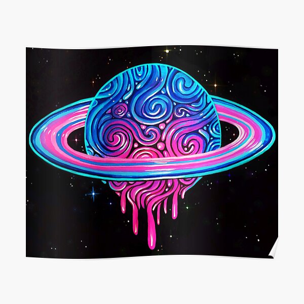 "Drippy Saturn" Poster for Sale by cloudsover31 | Redbubble