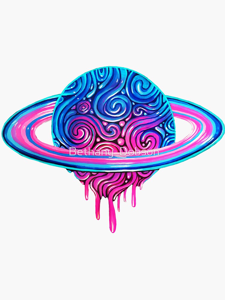 "Drippy Saturn" Sticker for Sale by cloudsover31 | Redbubble