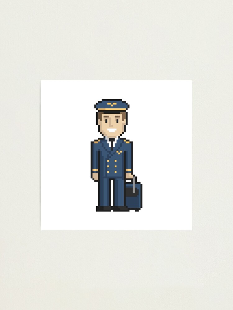 "Pilot pixel art on white background." Photographic Print for Sale by ...