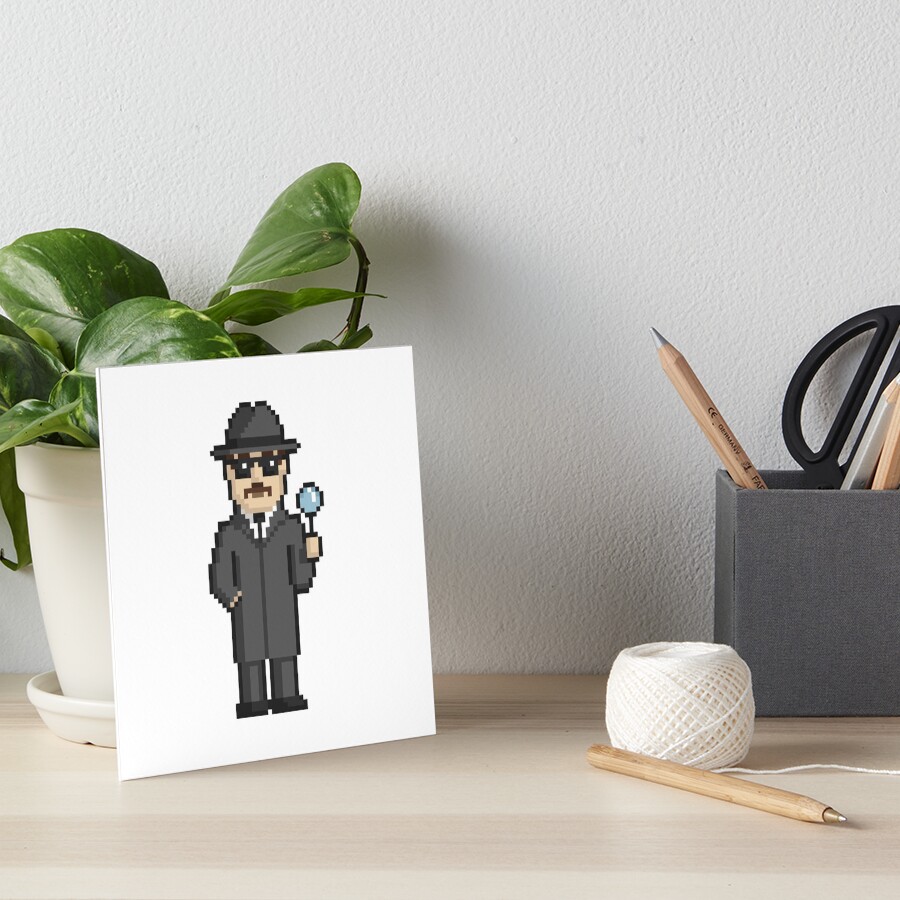 "Detective pixel art on white background." Art Board Print by ...