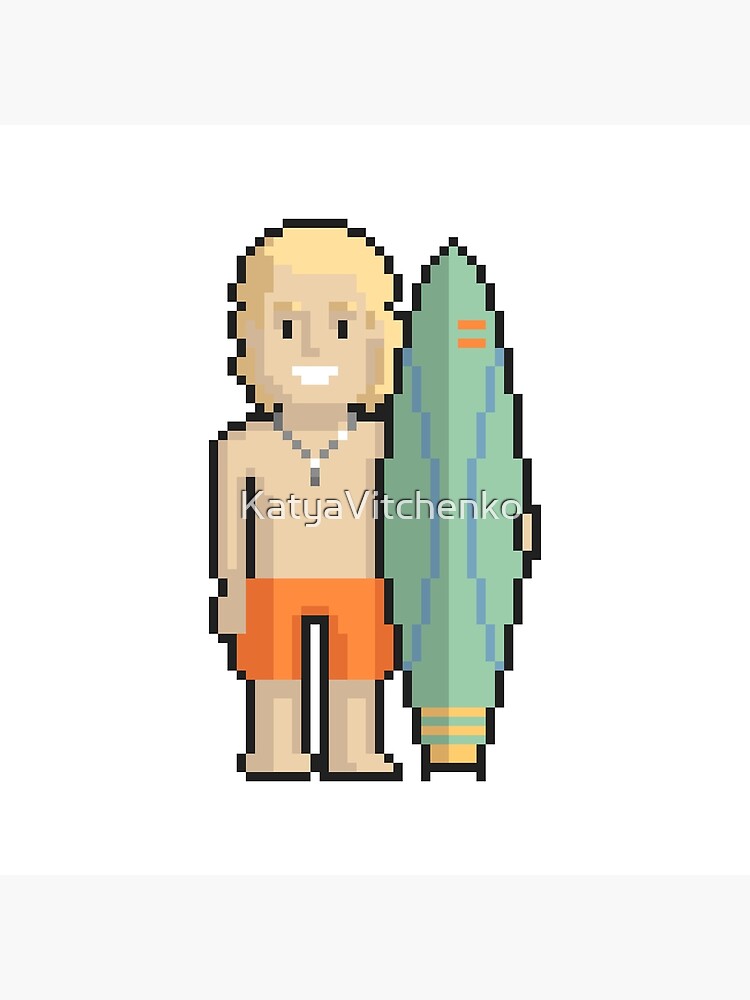 "Surfer pixel art on white background. " Poster for Sale by ...