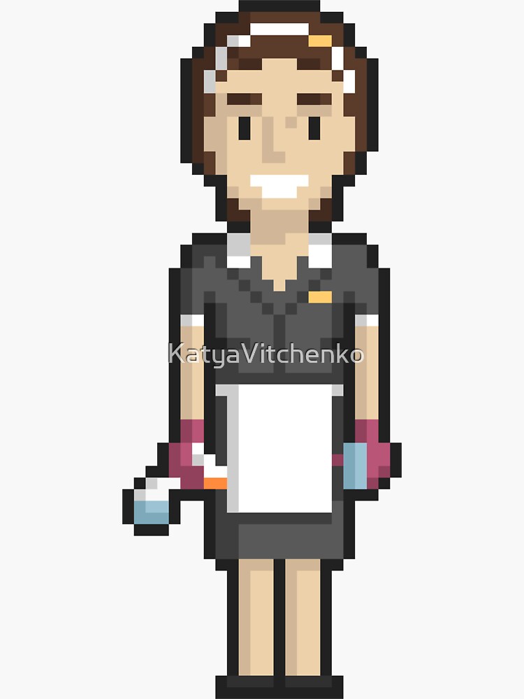 "Maid pixel art on white background." Sticker for Sale by ...