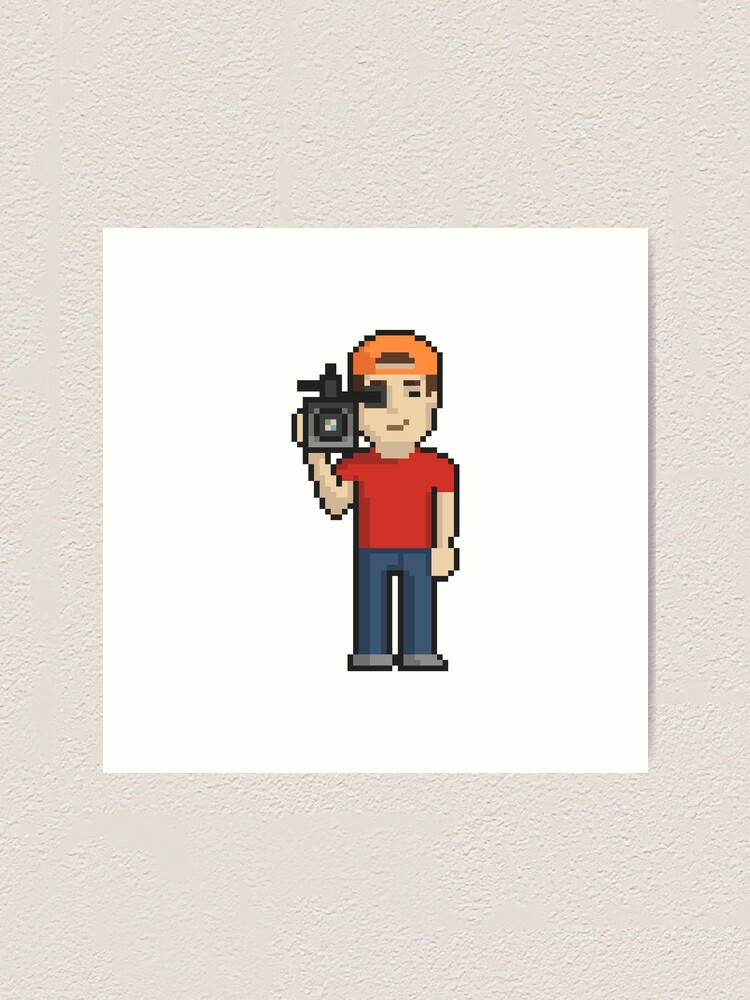 "Cameraman pixel art on white background." Art Print by KatyaVitchenko ...