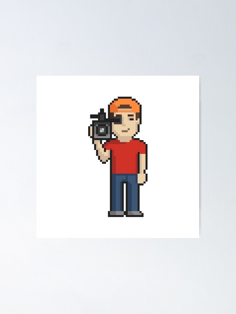 "Cameraman pixel art on white background." Poster for Sale by ...