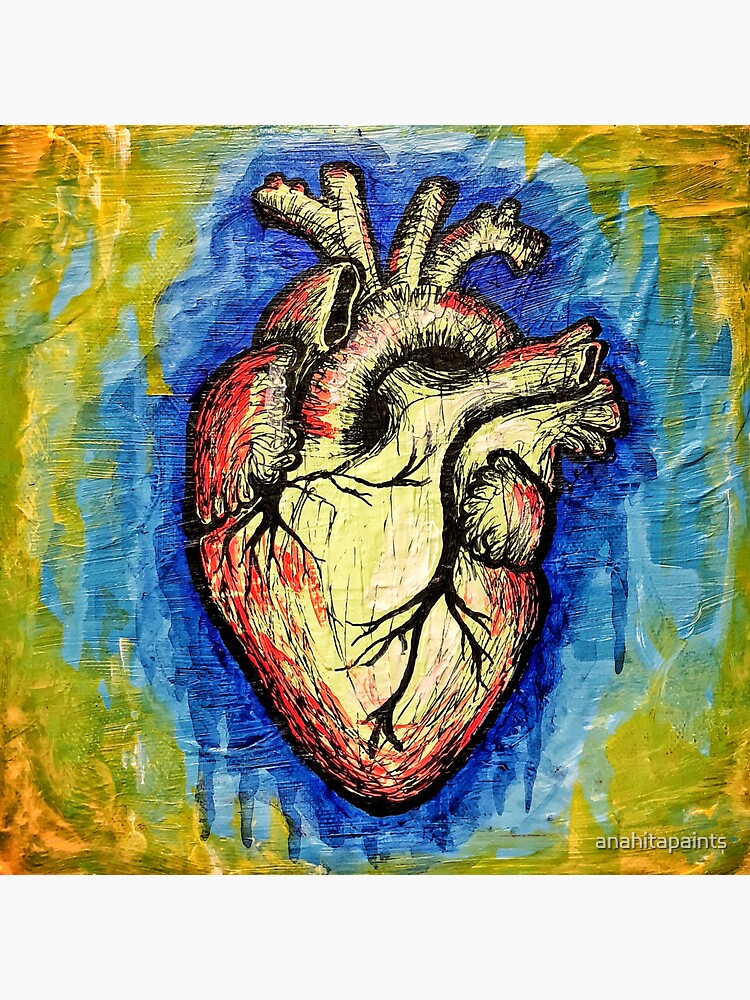 "HUMAN HEART" Sticker by anahitapaints | Redbubble