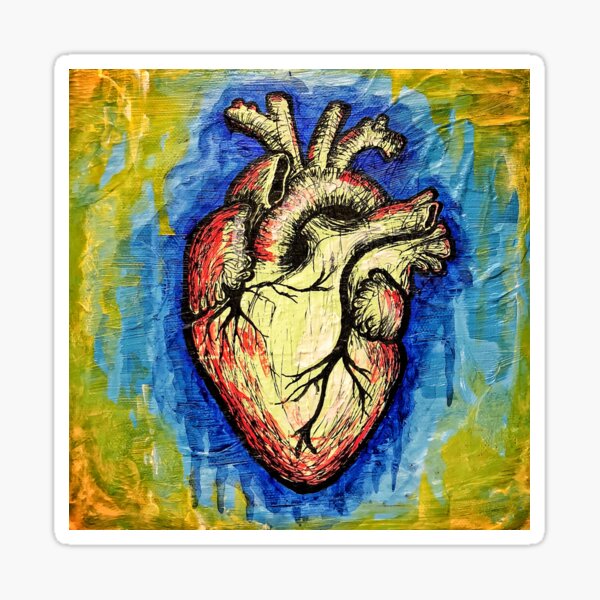 "HUMAN HEART" Sticker by anahitapaints | Redbubble