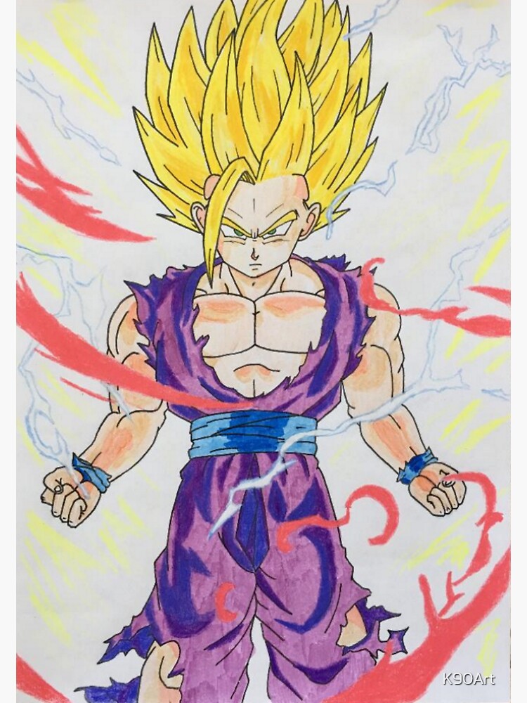 "Gohan SSJ2 " Sticker by K90Art | Redbubble
