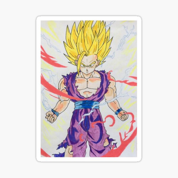 "Gohan SSJ2 " Sticker by K90Art | Redbubble