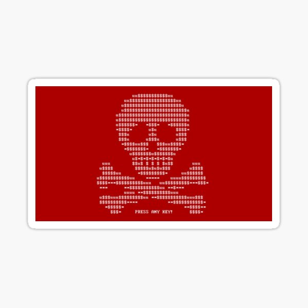 "Malware skull" Sticker by eldar | Redbubble