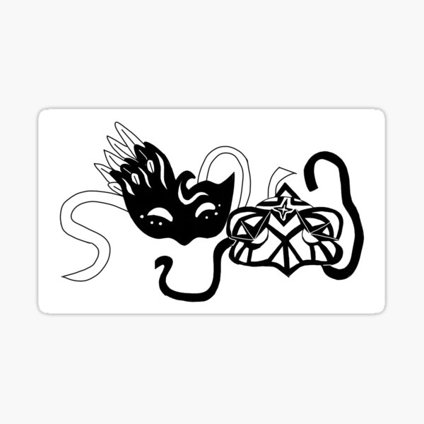 "Black and White Masquerade Drama Masks" Sticker for Sale by frantastic ...