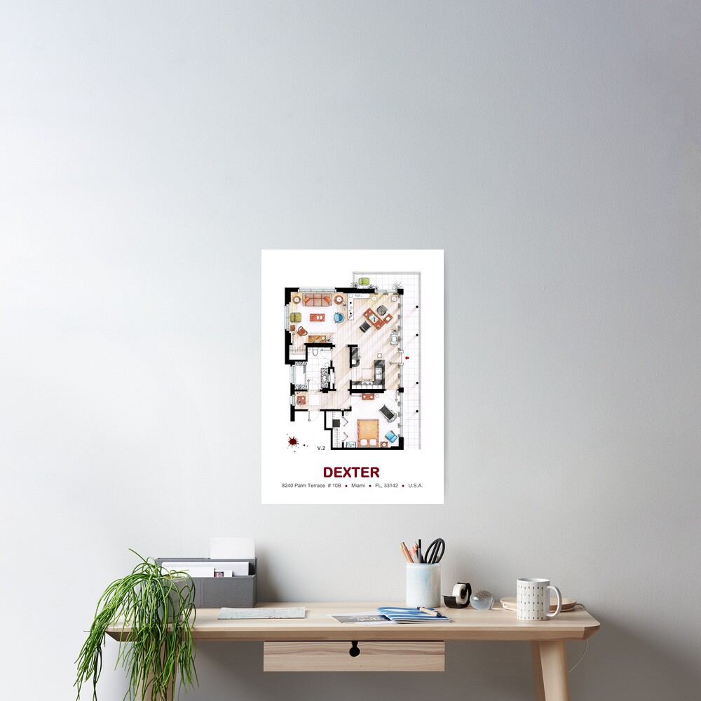 "Floorplan of the apartment from DEXTER - v.2" Poster for Sale by ...