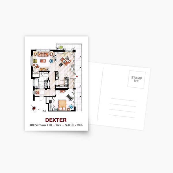 "Floorplan of the apartment from DEXTER - v.2" Postcard by nikneuk ...
