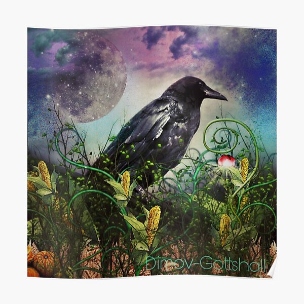 "Harvest Crow welcomes autumn" Poster for Sale by Edgot | Redbubble