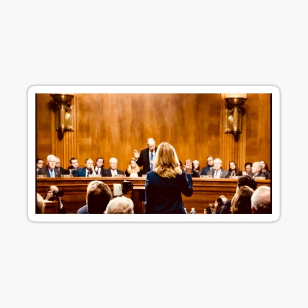 "Christine Blasey Ford Being Sworn In" Sticker by Jenniferkate72 ...