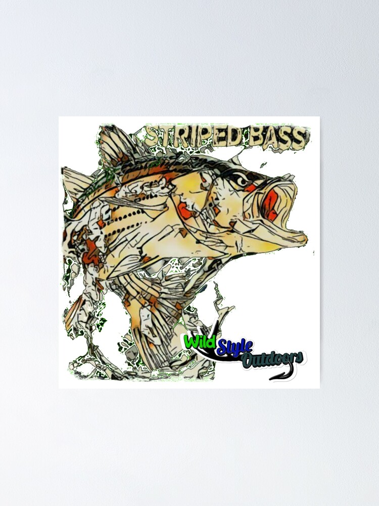 "Striped Bass" Poster by graphitees | Redbubble
