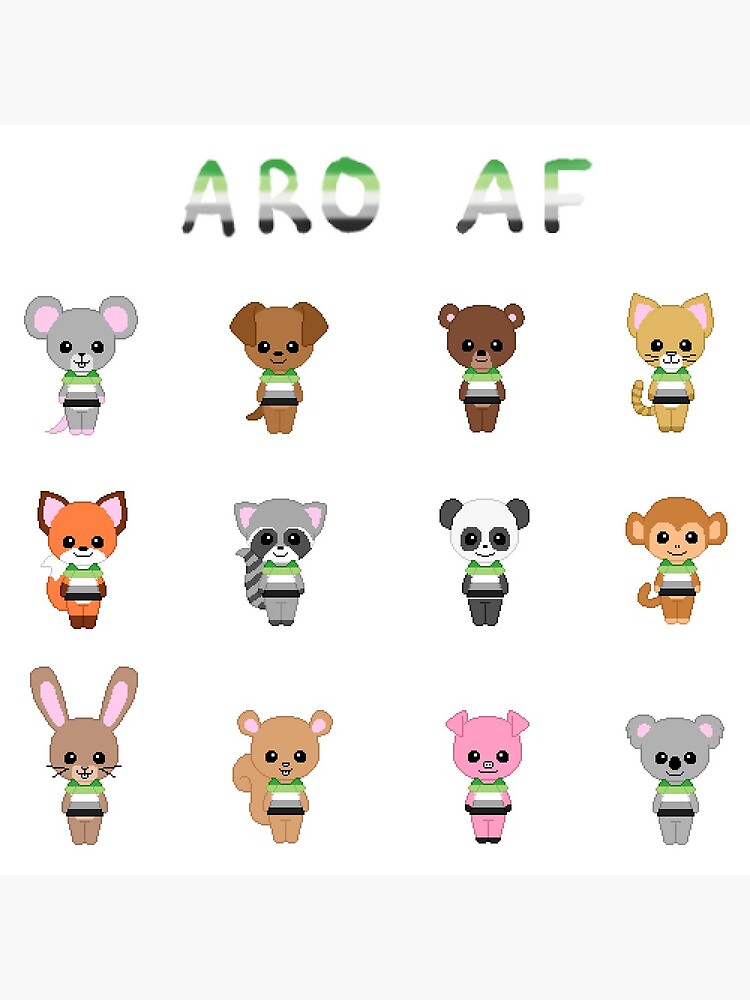 "Aromantic AF Animals" Poster for Sale by kiki-megami | Redbubble