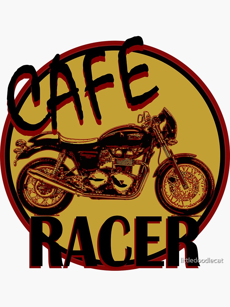 "Cafe Racer" Sticker by littledoodlecat | Redbubble