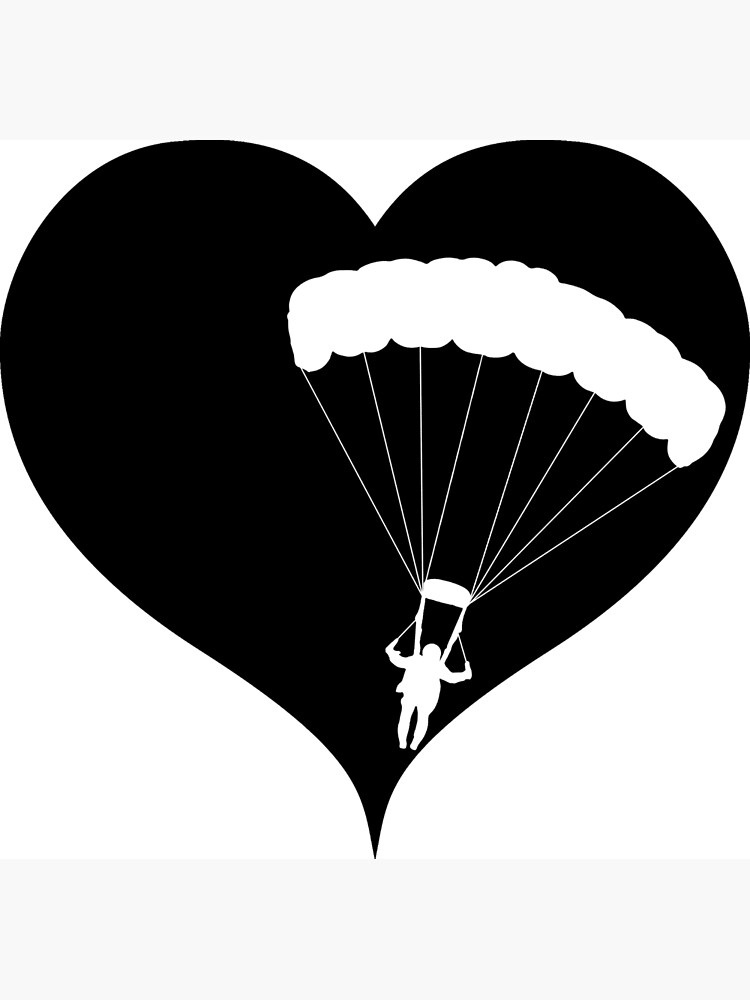 "Heart parachute" Poster by RetroFuchs | Redbubble