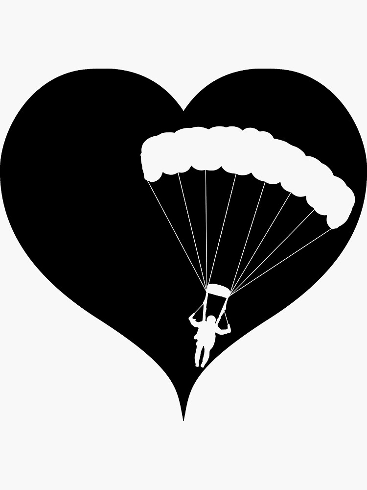 "Heart parachute" Sticker by RetroFuchs | Redbubble
