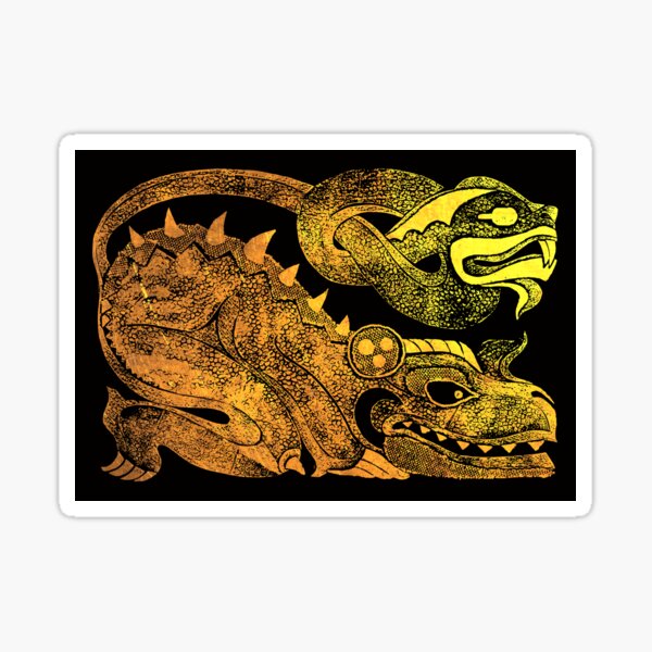 " Golden two-headed dragon" Sticker for Sale by irinaivanova | Redbubble