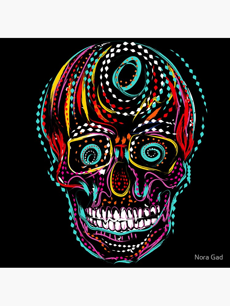"Skull Drawing " Sticker by NoraMohammed | Redbubble