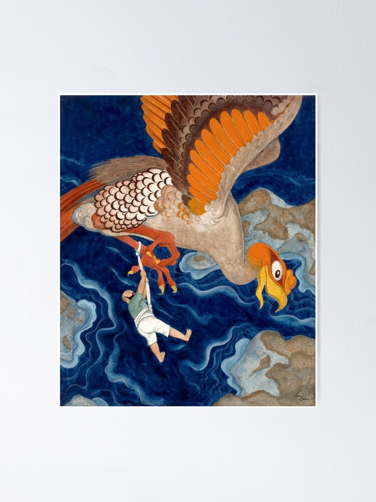 "SInbad and the Roc - Edmund Dulac" Poster by forgottenbeauty | Redbubble