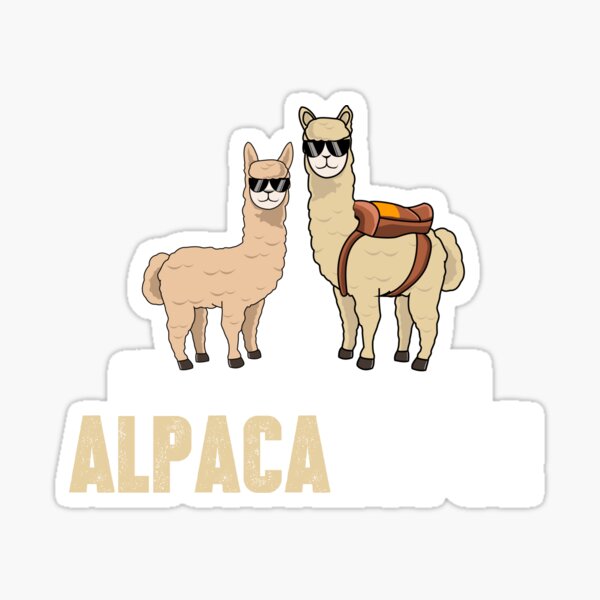 "The Alpacalypse Funny Alpaca T-Shirt" Sticker for Sale by VollLaser ...