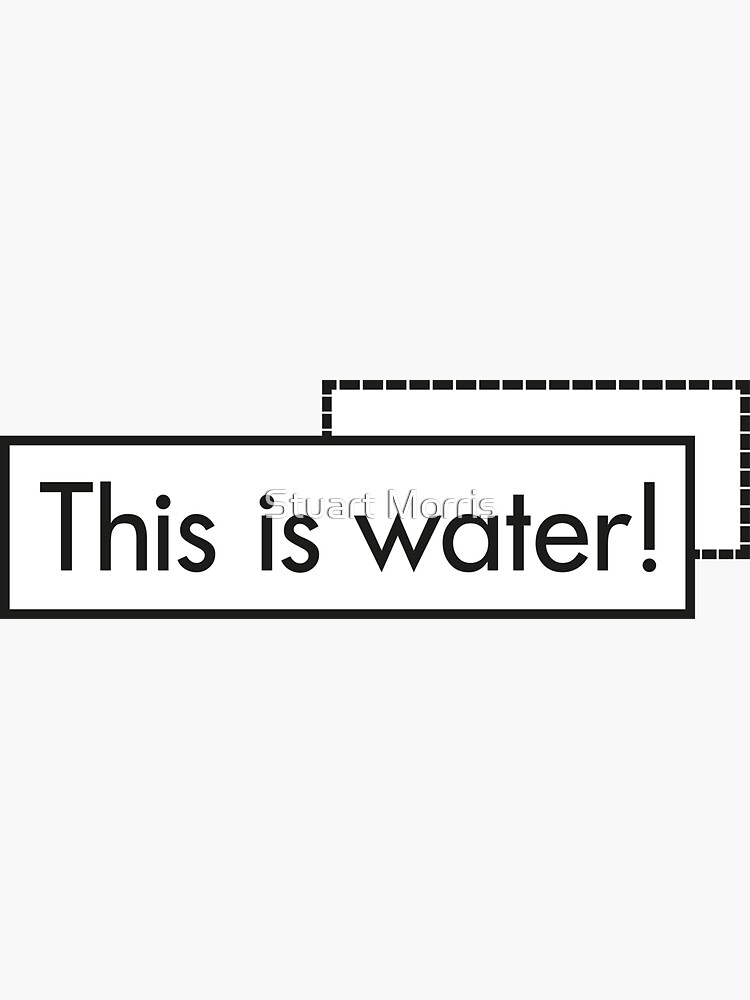 "This is water!" Sticker for Sale by mad-elephant | Redbubble
