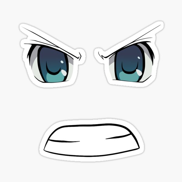 "Angry Face - Anime Style" Sticker by NyteVisions | Redbubble