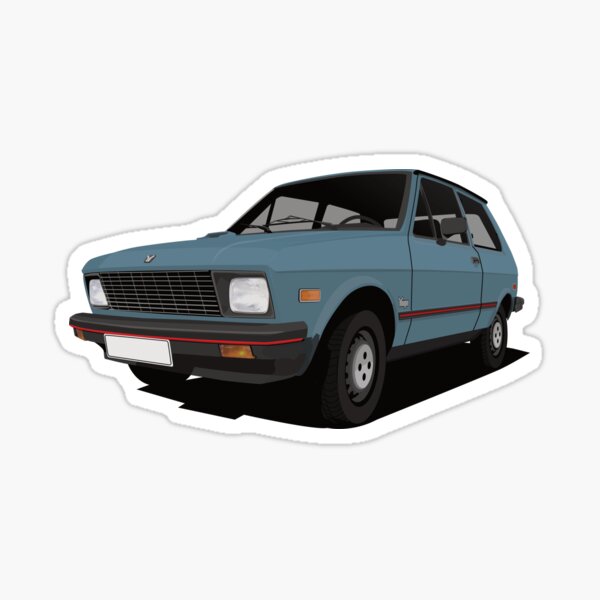 "Yugo car - blue - US version" Sticker for Sale by knappidesign | Redbubble